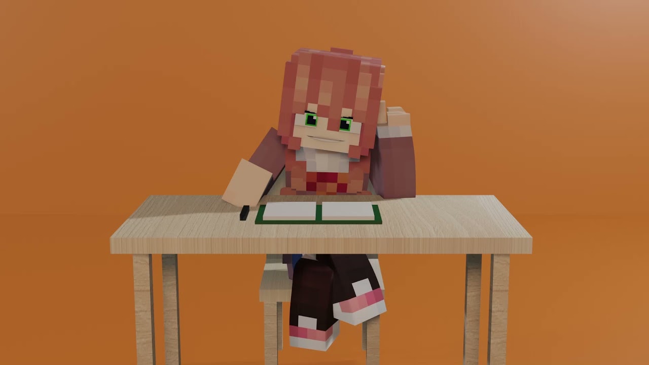 MC Monika Loop Blender Animation - YouTube