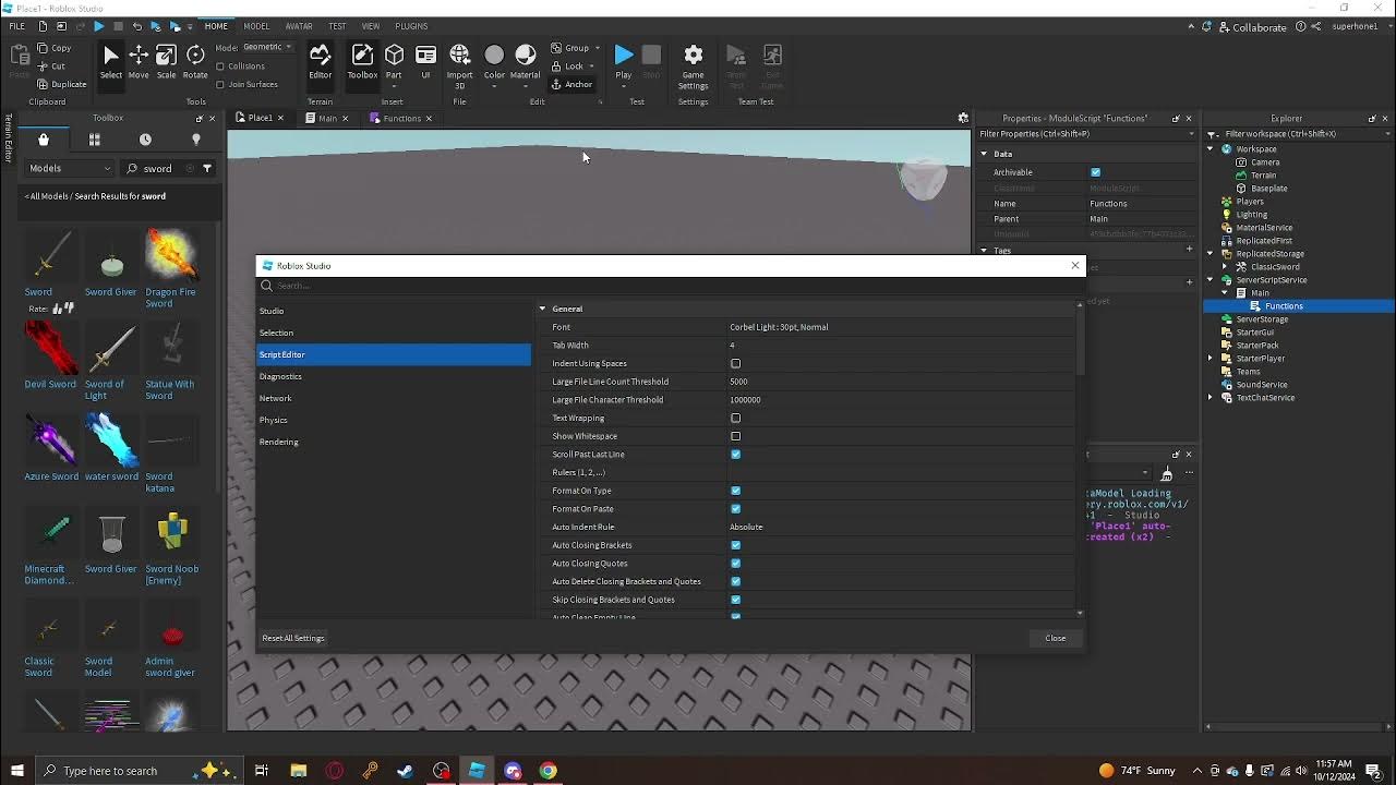 How to change your Roblox Studio script font - YouTube