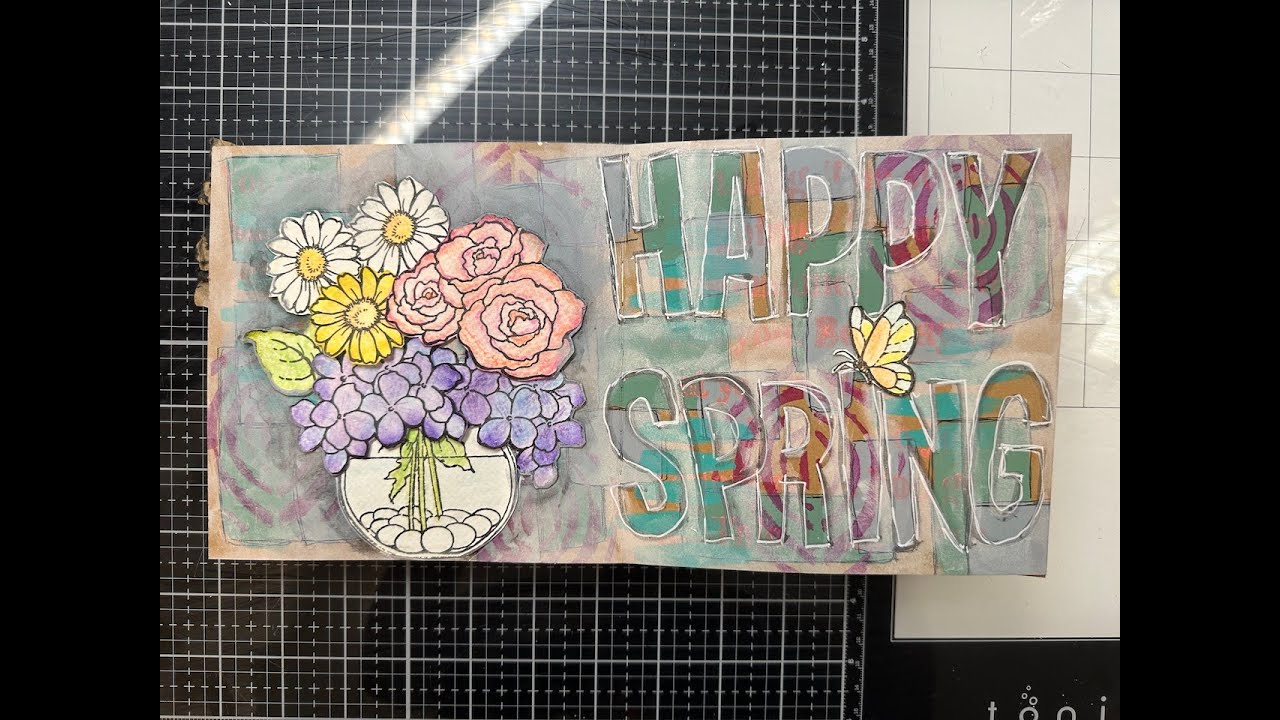 Happy Spring Art Journal Spread - YouTube