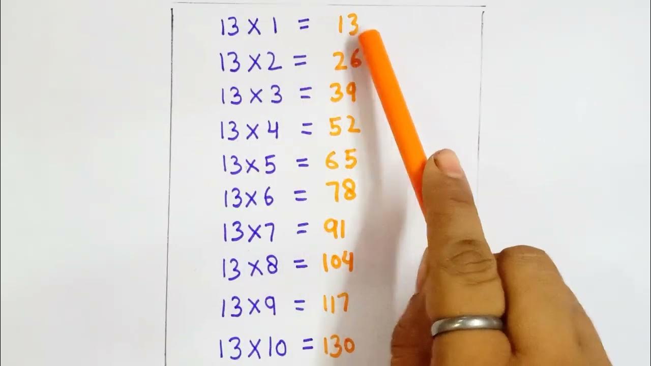 13×1=13, multiplication song| 13Times Table |Maths Table of 13 ...