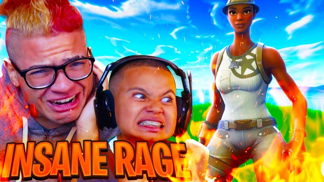 I NEVER SEEN MY LITTLE BROTHER RAGE THIS HARD EVER!! FORTNITE BATTLE ...