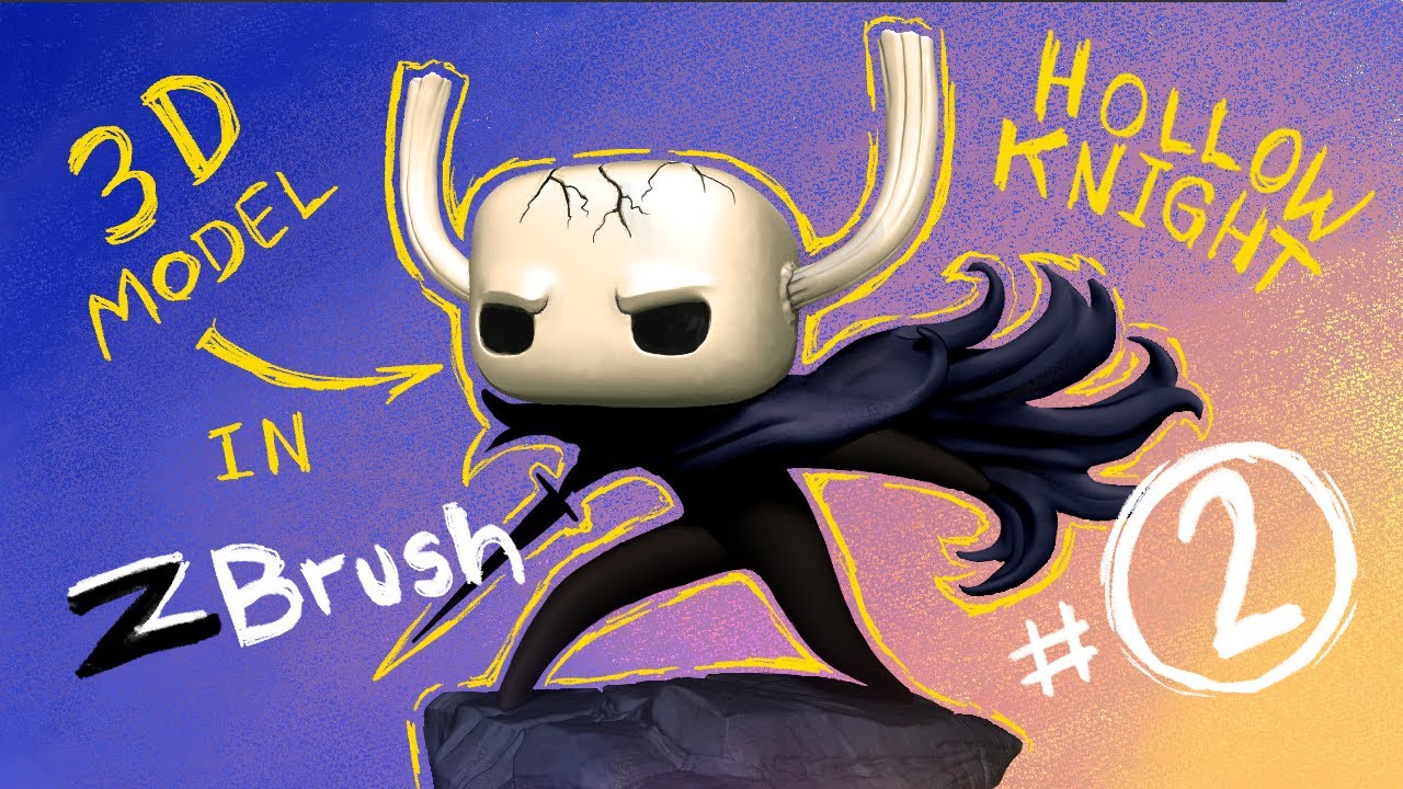 002 - You CAN Model This Simple Hollow Knight Character In Zbrush ...