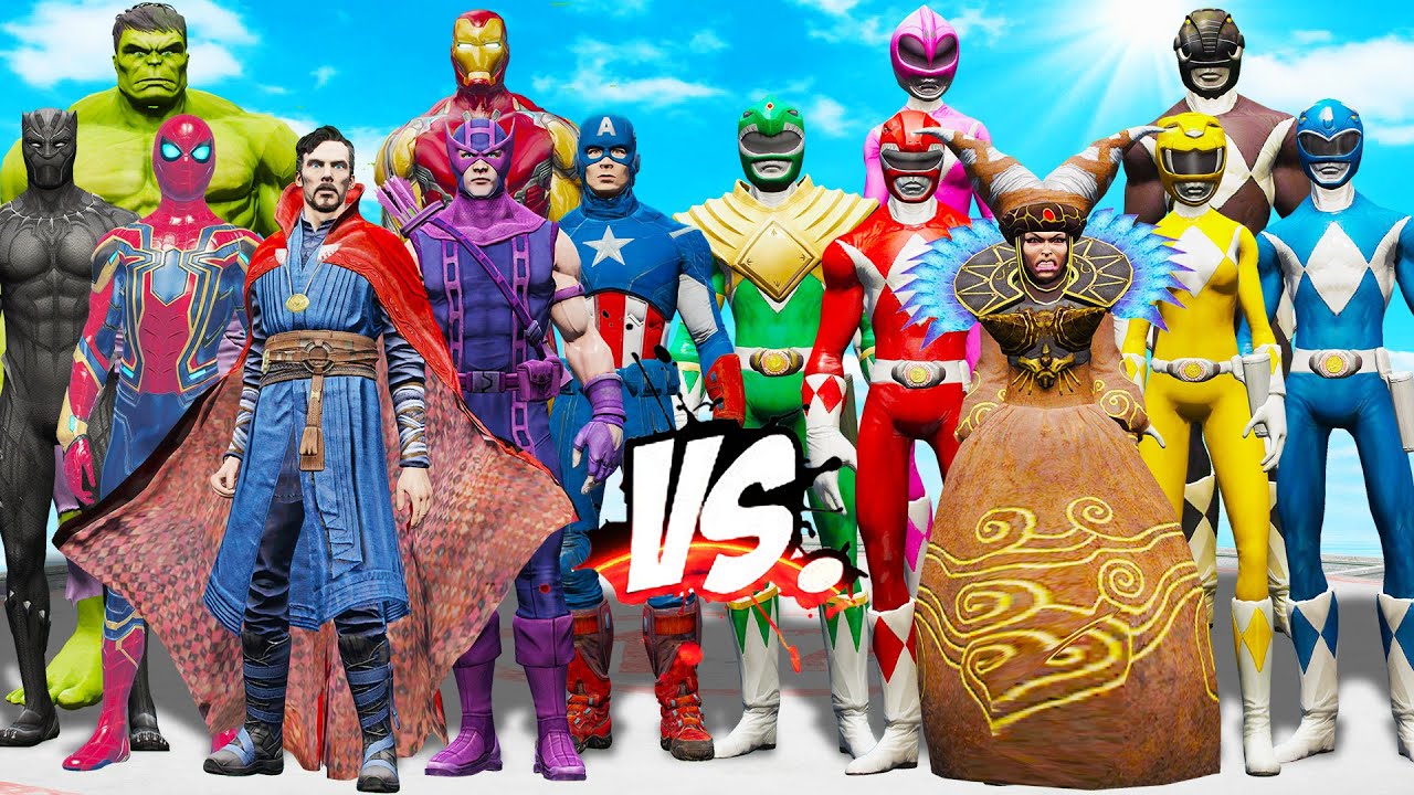 THE AVENGERS VS MIGHTY MORPHIN POWER RANGERS - EPIC SUPERHEROES WAR ...