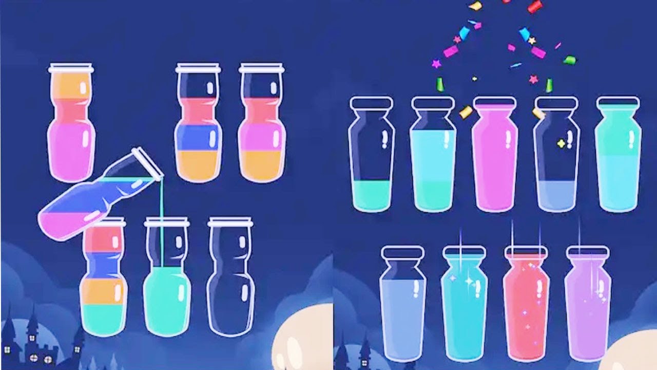 Water Color Sort Sorting Game LEVEL4- 8 - YouTube