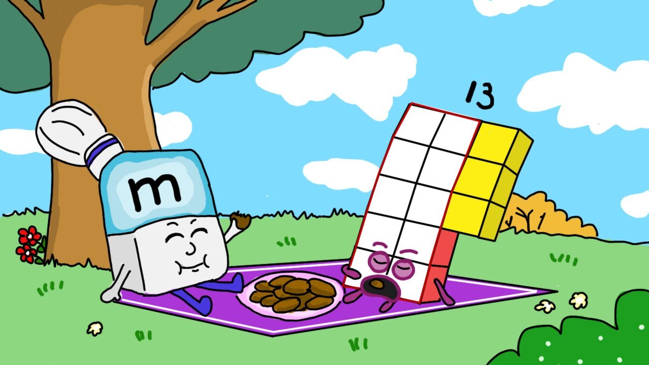 [REQUEST] Alphablock M eating cookies with Numberblock 13 ...