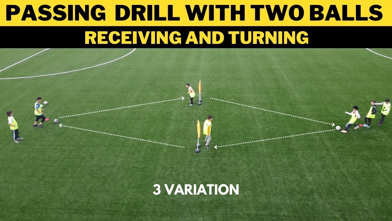 Passing And Receiving Drill With Two Balls 3 Variation Football