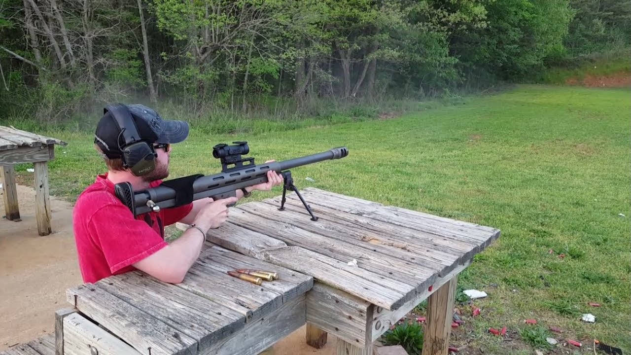 Shooting the LAR Grizzly Big Boar .50 BMG - YouTube
