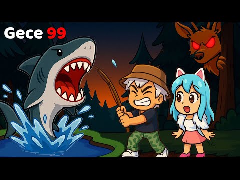 KÖPEKBALIĞI YAKALADIM 😱🎣 Ormanda 99 Gece Hayatta Kaldık! 😰 ROBLOX 99 NIGHTS IN FOREST