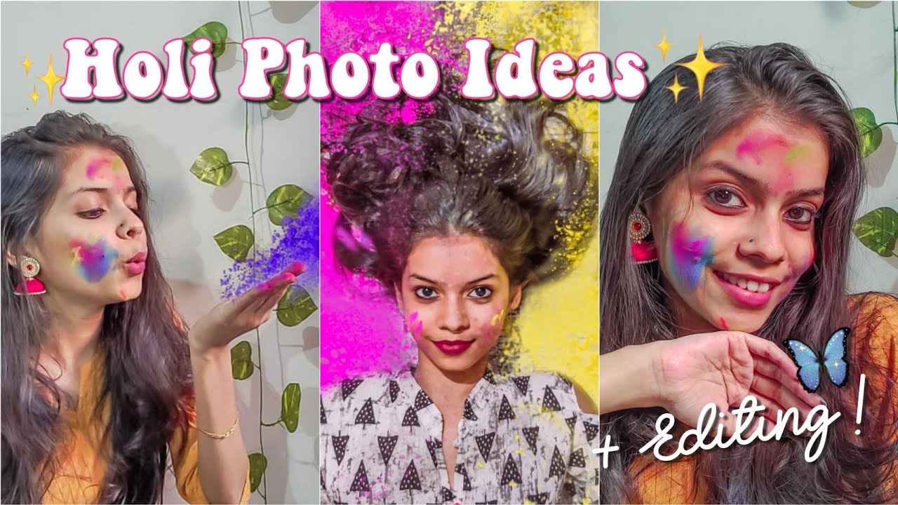 Holi Photoshoot Ideas at home 2022 | Best Holi Poses for girls | Holi ...