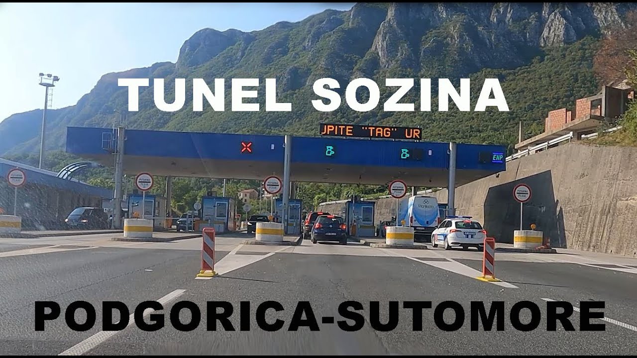 Crna Gora. Tunel Sozina 4189 m povezuje Podgoricu i Sutomore. - YouTube