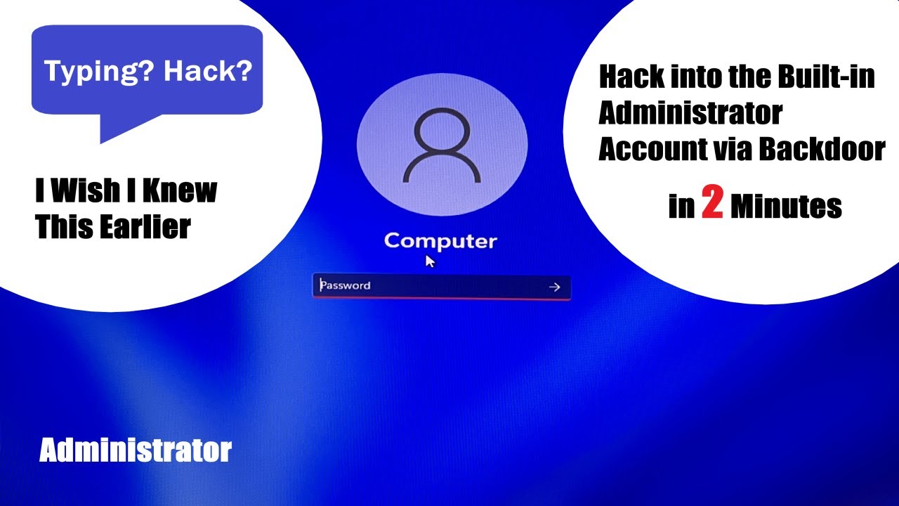 Reset Forgotten WINDOWS PASSWORD by HACKING the Built-in Administrator ...