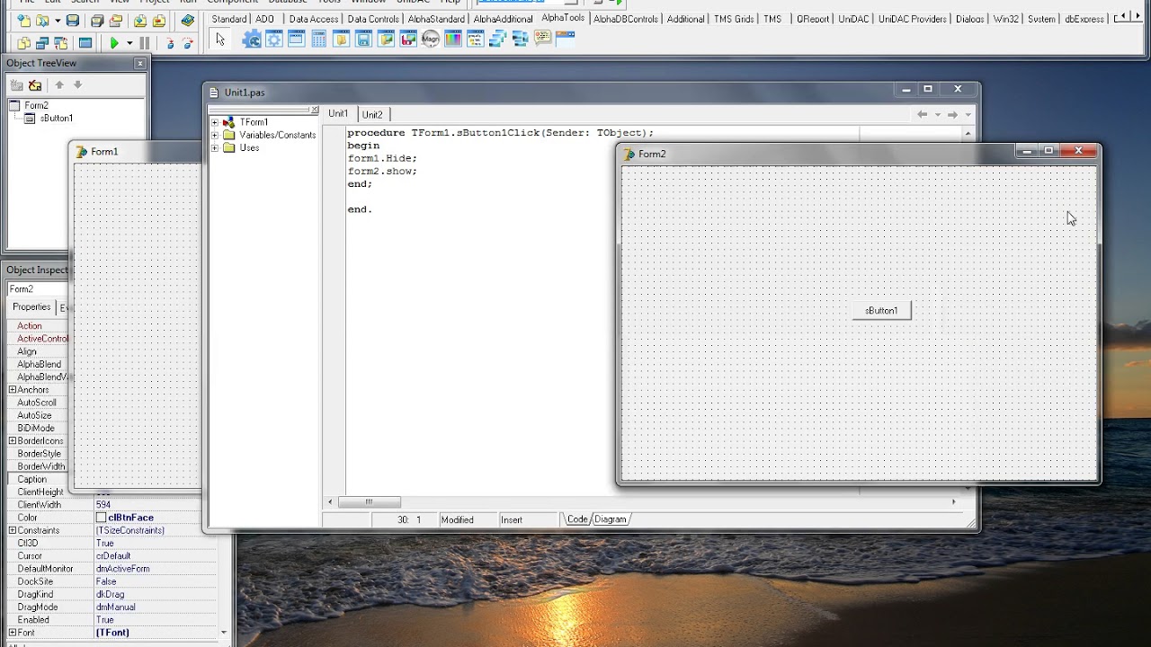 For every form make a different skin (delphi 7 +alphaskin) - YouTube