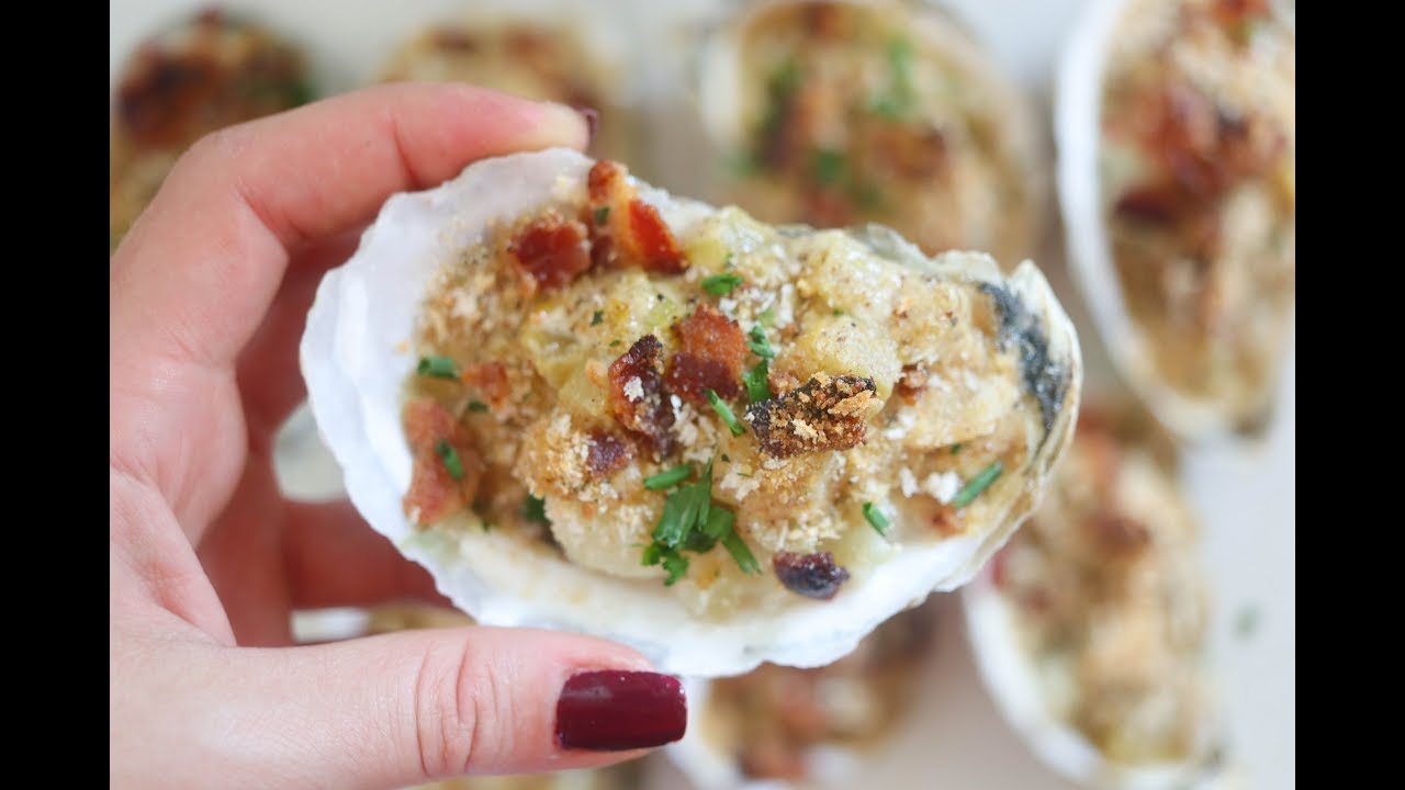 RECIPE: Baked Oysters - Chowder in a Shell - YouTube