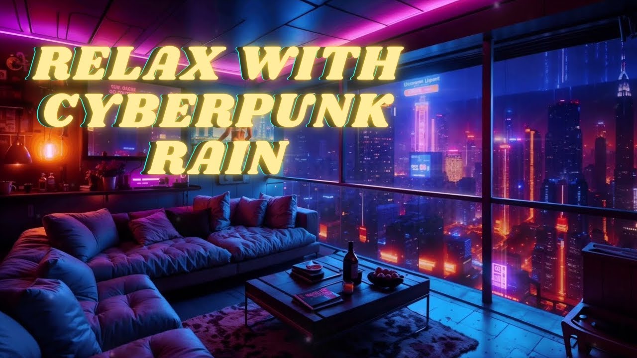 Cyberpunk Loft Ambience | Relaxing Rain Sounds & City Views for Sleep ...