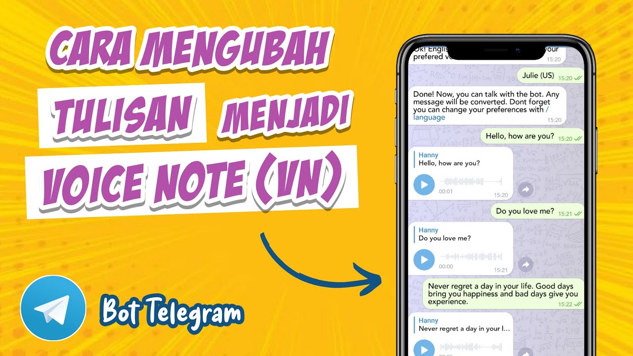 Cara Mengubah Tulisan menjadi Suara/Voice Note 🎙 menggunakan bot ...