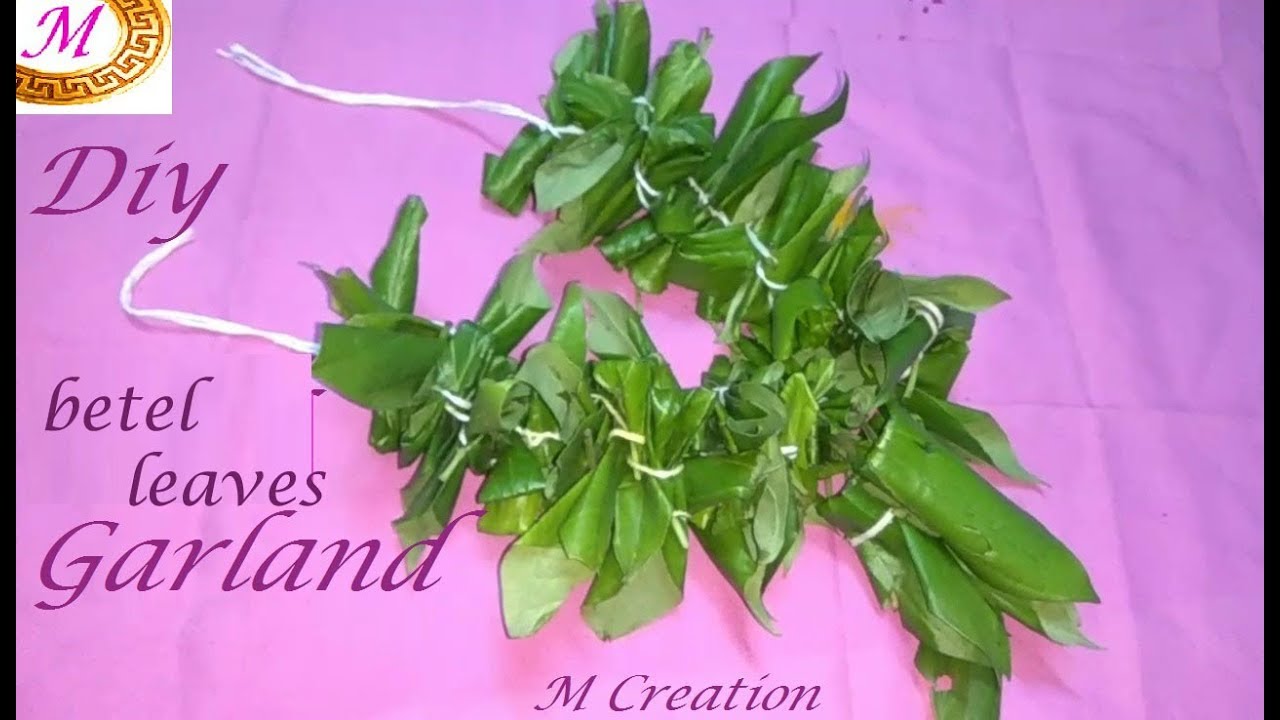 Betel Leaves garland/how to make Betel leaves garland for hanuman - YouTube