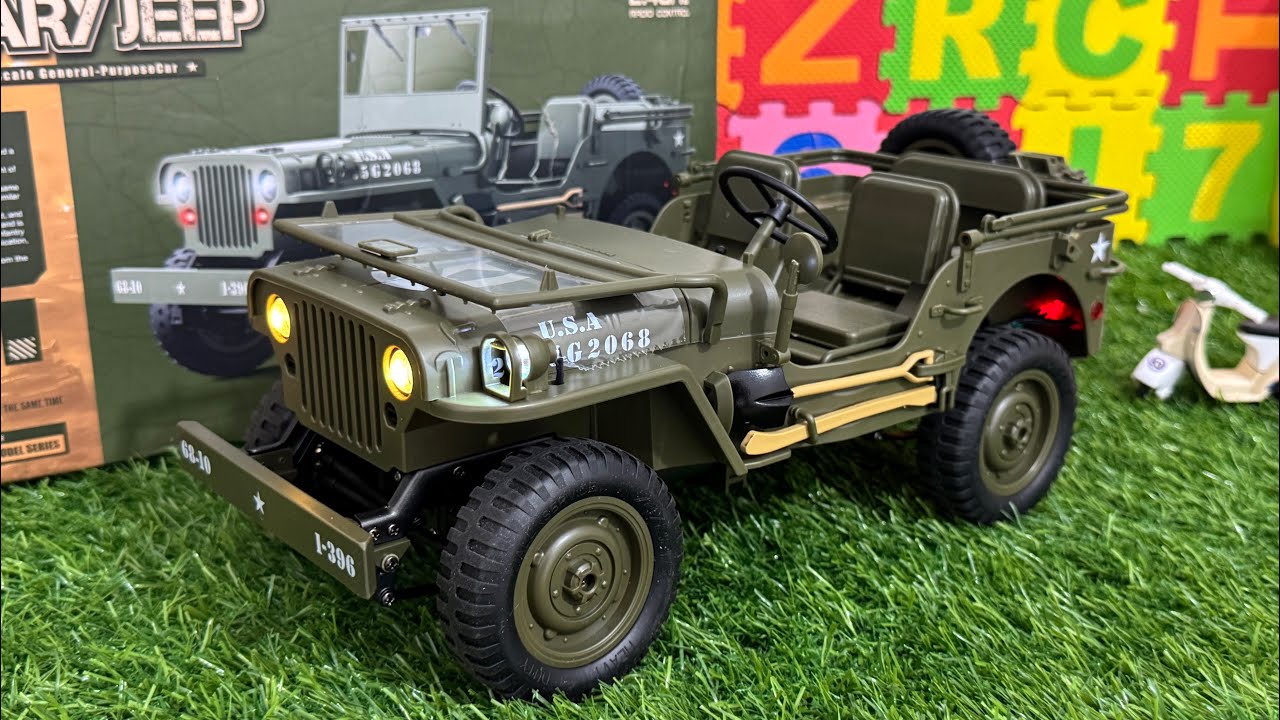 RC Big Modified Military JEEP Unboxing & Test video ! JJRC 1/12 Army ...