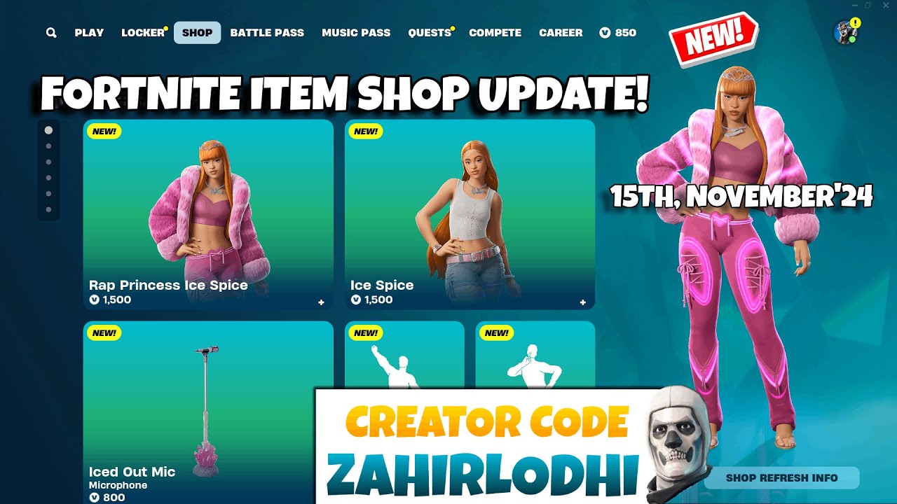 *New* Ice Spice Bundle! Fortnite Item Shop Update [15th November, 2024 ...