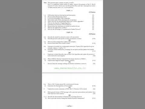 CRYPTOGRAPHY AND NETWORK SECURITY JNTUH PREVIOUS QUESTION PAPERS|BTECH|CSE|DATA SCIENCE - YouTube