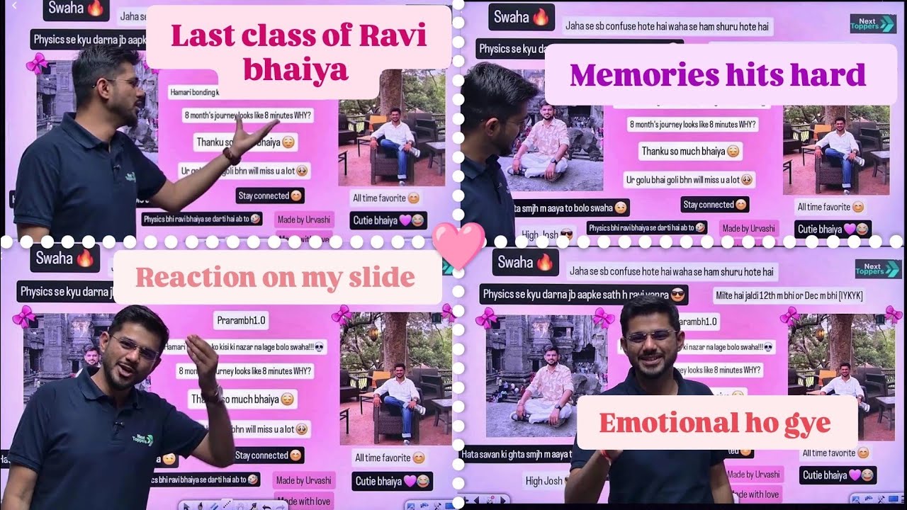 Ravi bhaiya emotional ho gye ??? 🥹 He used my slide 😭🎀🩷 Last class of ...