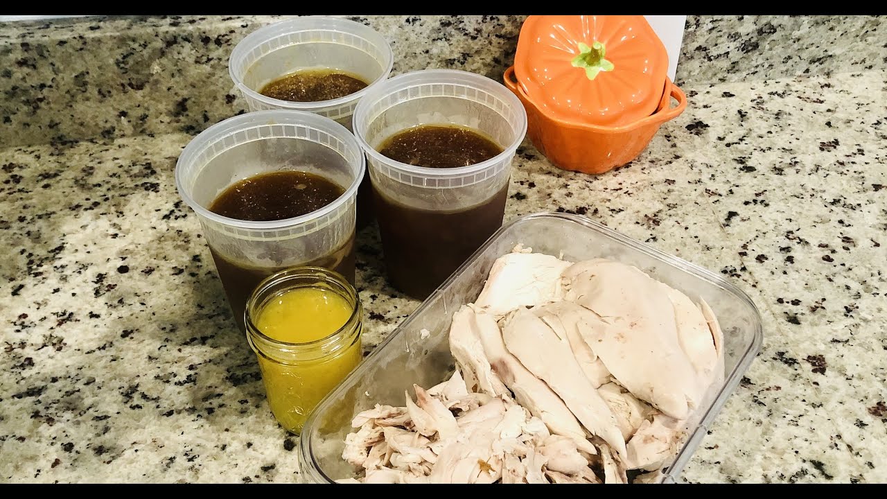 SLOW COOKED CHICKEN BONE BROTH/STOCK..FROM START TO FINISH - YouTube