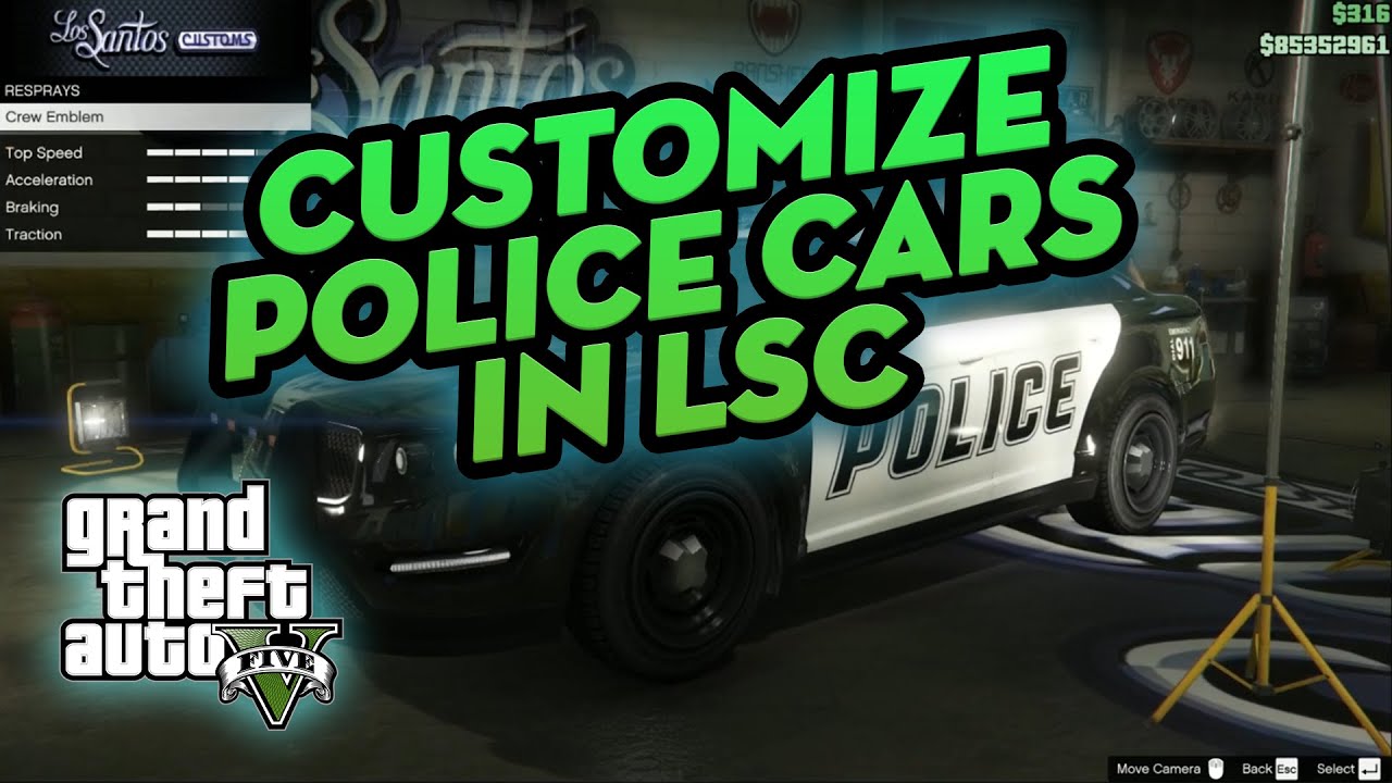 GTA V // Customize Police Cars in Los Santos Customs // Blacklist ...