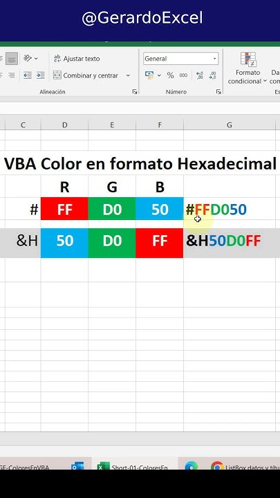 Color Hexadecimal en VBA Excel #excel #vba #color - YouTube