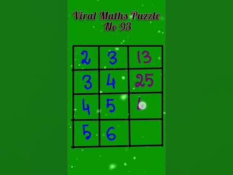 Viral Maths Puzzle No 93 #driveyourlogic #logicalmathspuzzle - YouTube