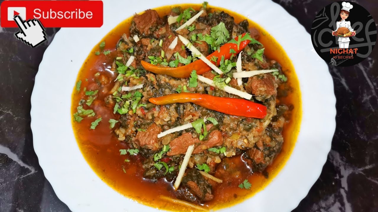 Gobhi Palak Gosht Ka Salan | Homemade Delicious & Easy Recipe By Nighat ...
