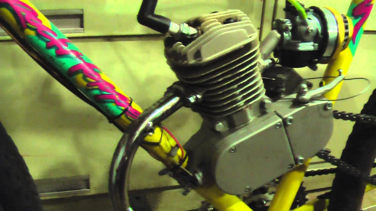 80cc motorized bike build - YouTube