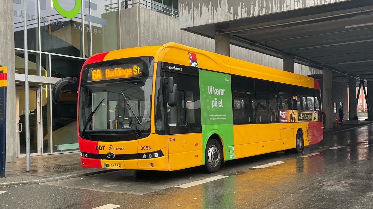 "BYD eBus B13E01" 4x2 3058 elektrisk⚡️ Linje 6A kører mod Nørreport St ...