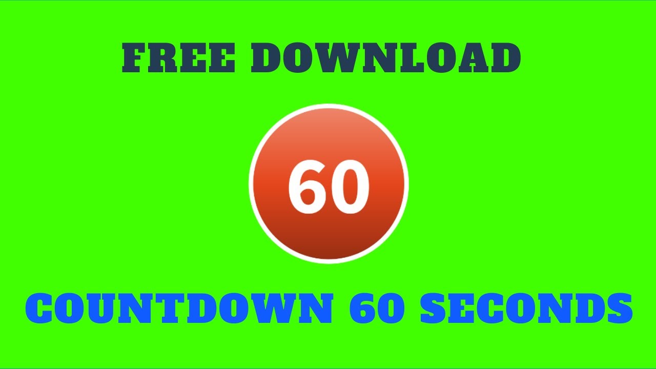countdown 60 seconds green screen | free download | no copyright - YouTube
