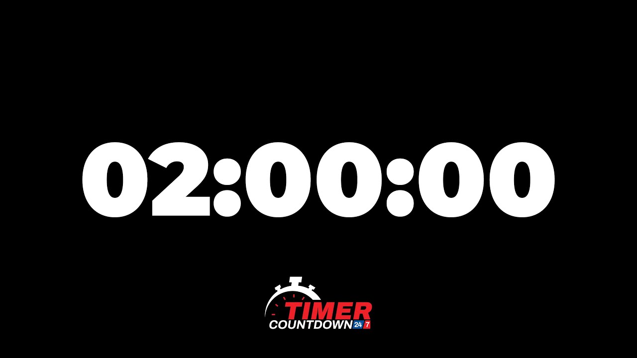 2 Hour Timer | Black Screen Countdown with Alarm - YouTube