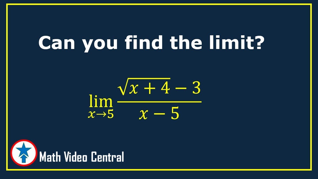 Finding Limit by Rationalizing the Numerator | Calculus | Math Video ...
