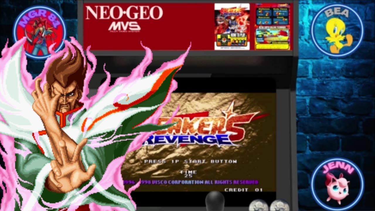 BREAKERS REVENGE (NEO GEO ARCADE CABINET WITH MARQUEE DESIGN) BAI-HU ...