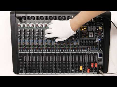 AMW AP16 Mesa de som 16 Canais com efeitos DSP Auxiliar Equalizador Semi P Interface (Demonstração)