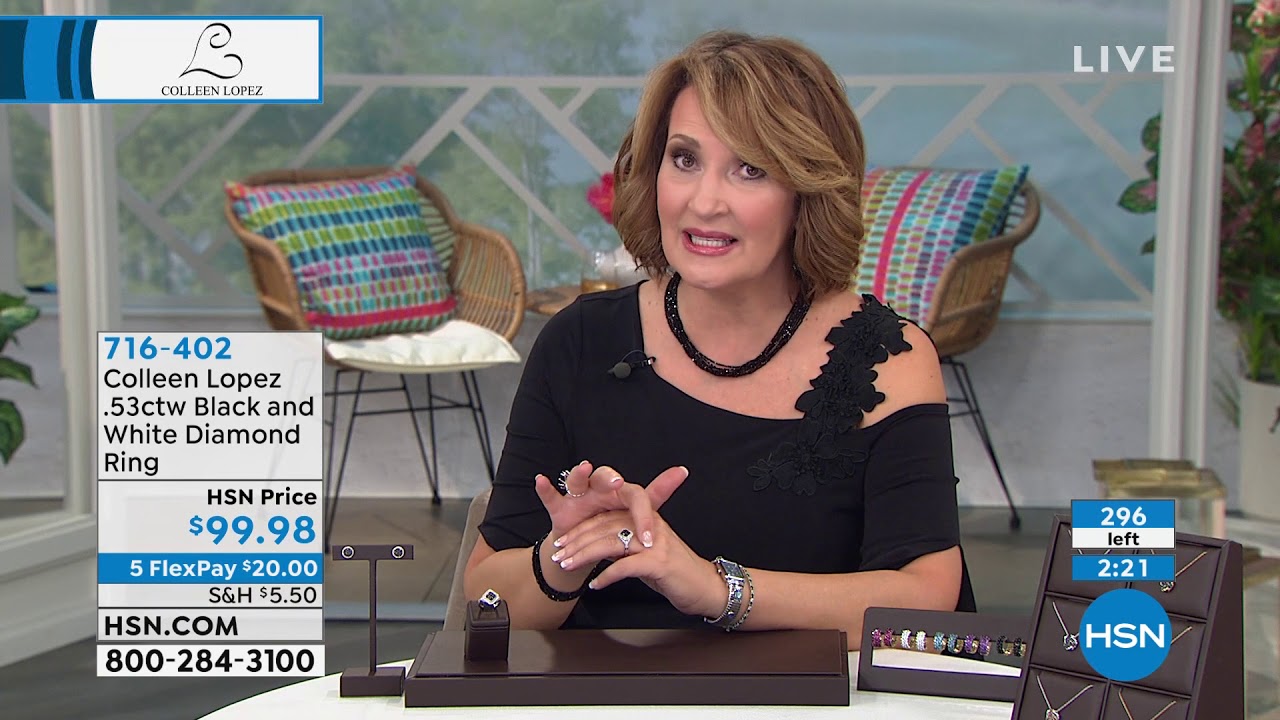 Colleen Lopez .53ctw Black and White Diamond Ring - YouTube