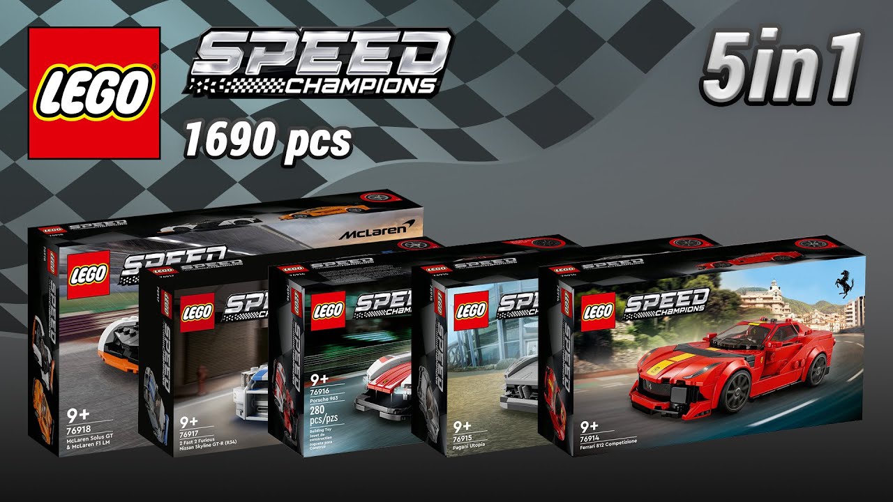 All LEGO® Speed Champions 2023 (5in1)[1690 pcs] Step-by-Step Building ...