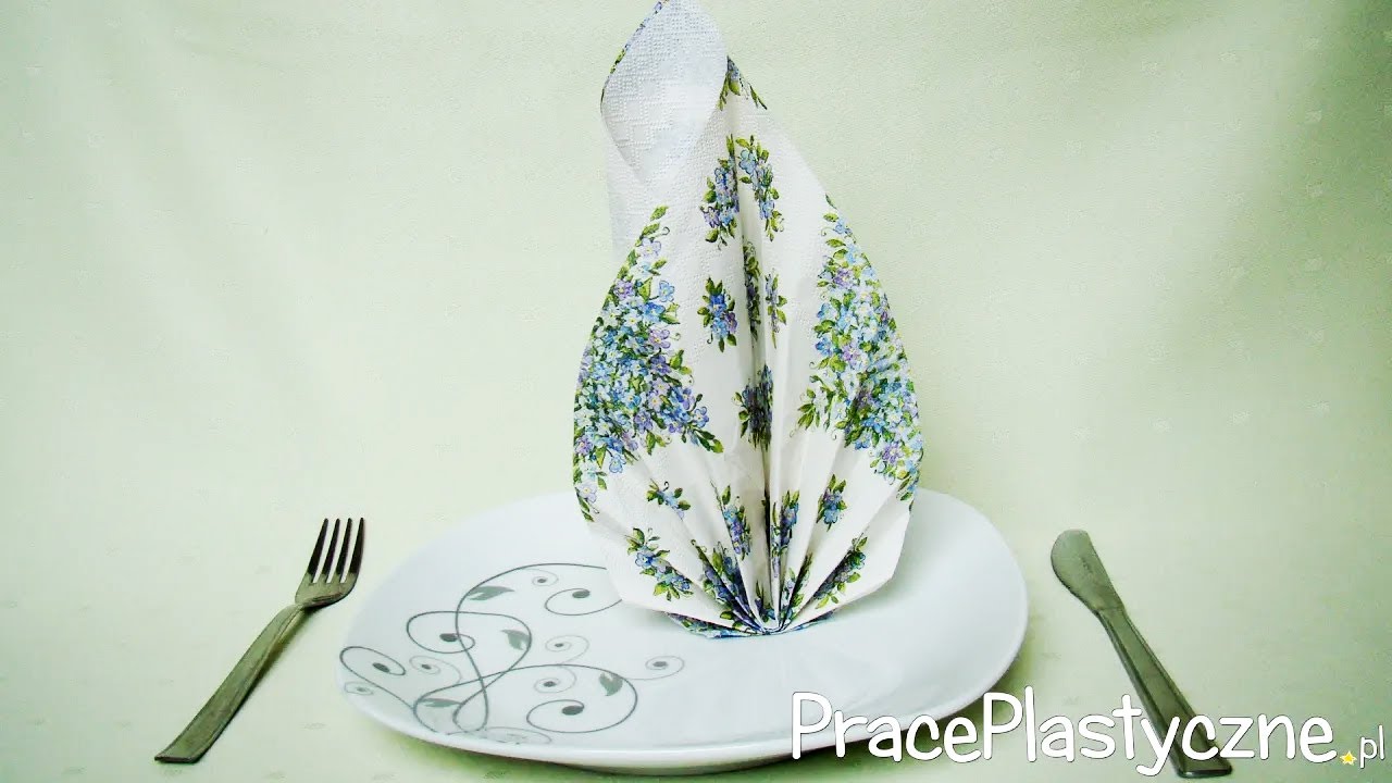 Jak złożyć serwetkę na stół w ozdobny liść? | Liść z serwetki | Dekoracja stołu - YouTube