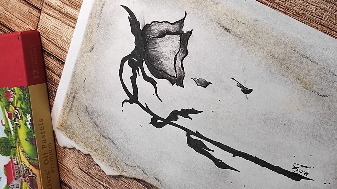 Draw a withered rose easily [menggambar mawar layu dengan mudah]. - YouTube