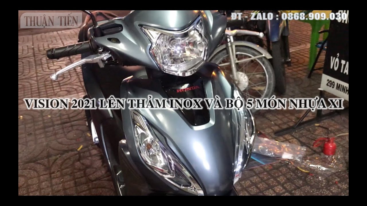 VISION 2021 LÊN THẢM INOX, BỘ ỐP VIỀN NHỰA XI CAO CẤP - YouTube