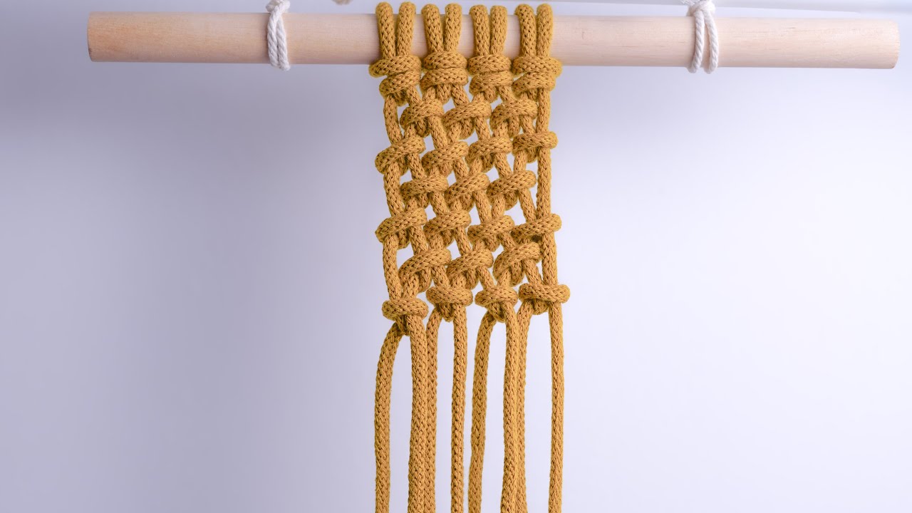 Patrón con Nudo corbata 🧵 | Tutorial fácil de Macramé Paso a Paso como ...