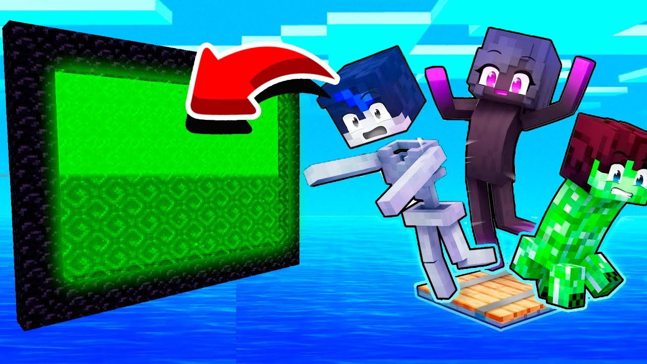 How To Make A Portal To The Aphmau As MOBS On A ONE BLOCK Raft! in ...