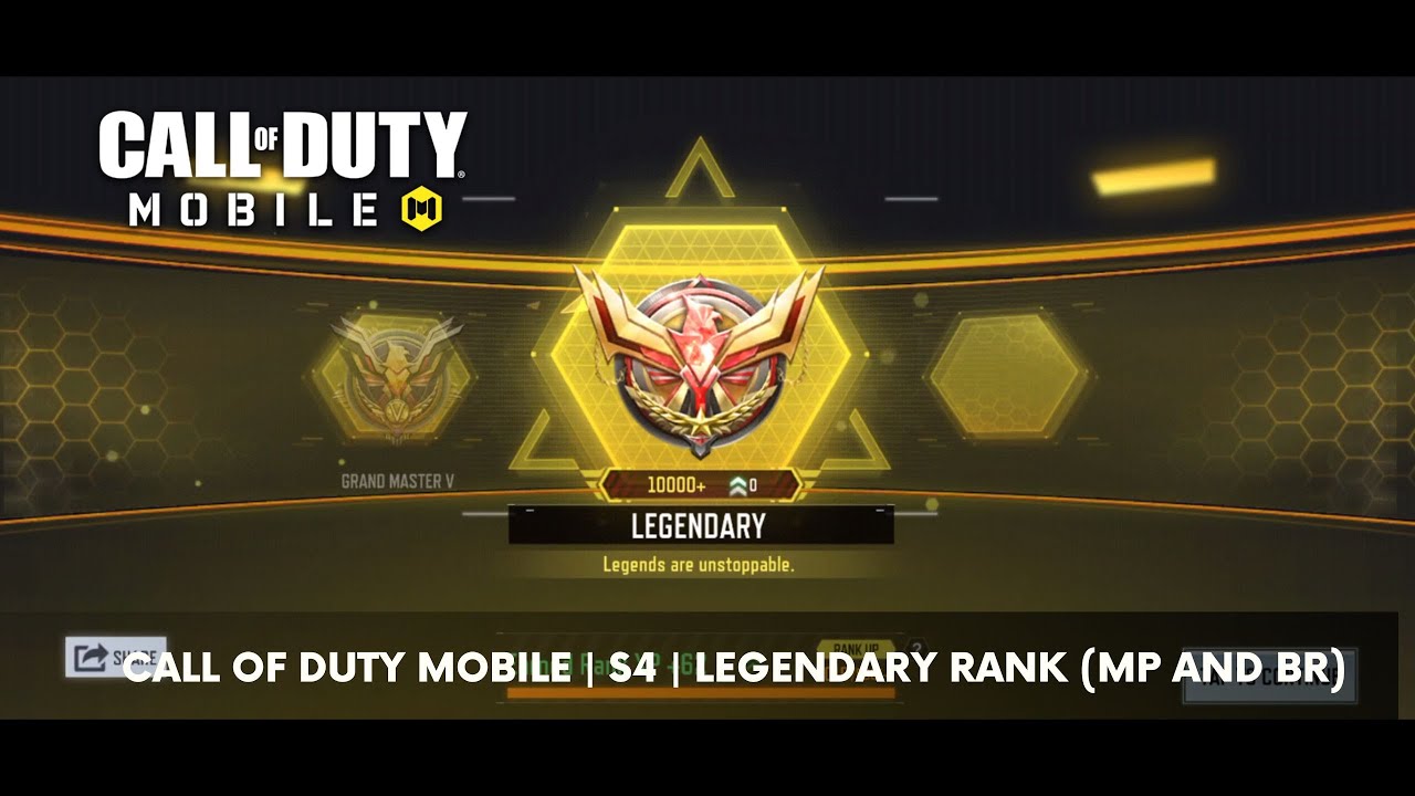 Call Of Duty Mobile | S4 | Legendary Rank (MP and BR) - YouTube