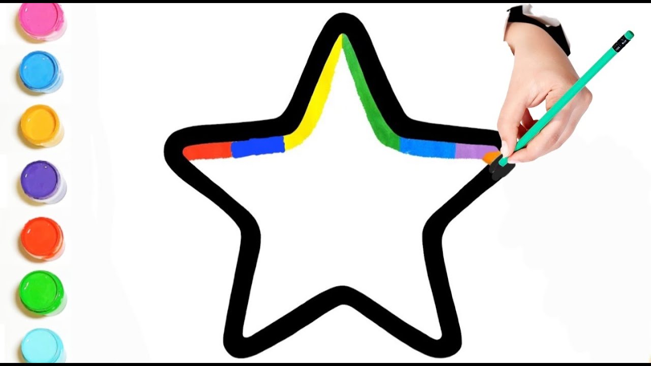 Rainbow Little Star | Drawing Ideas With Basic Shapes for Toddlers #33 ...