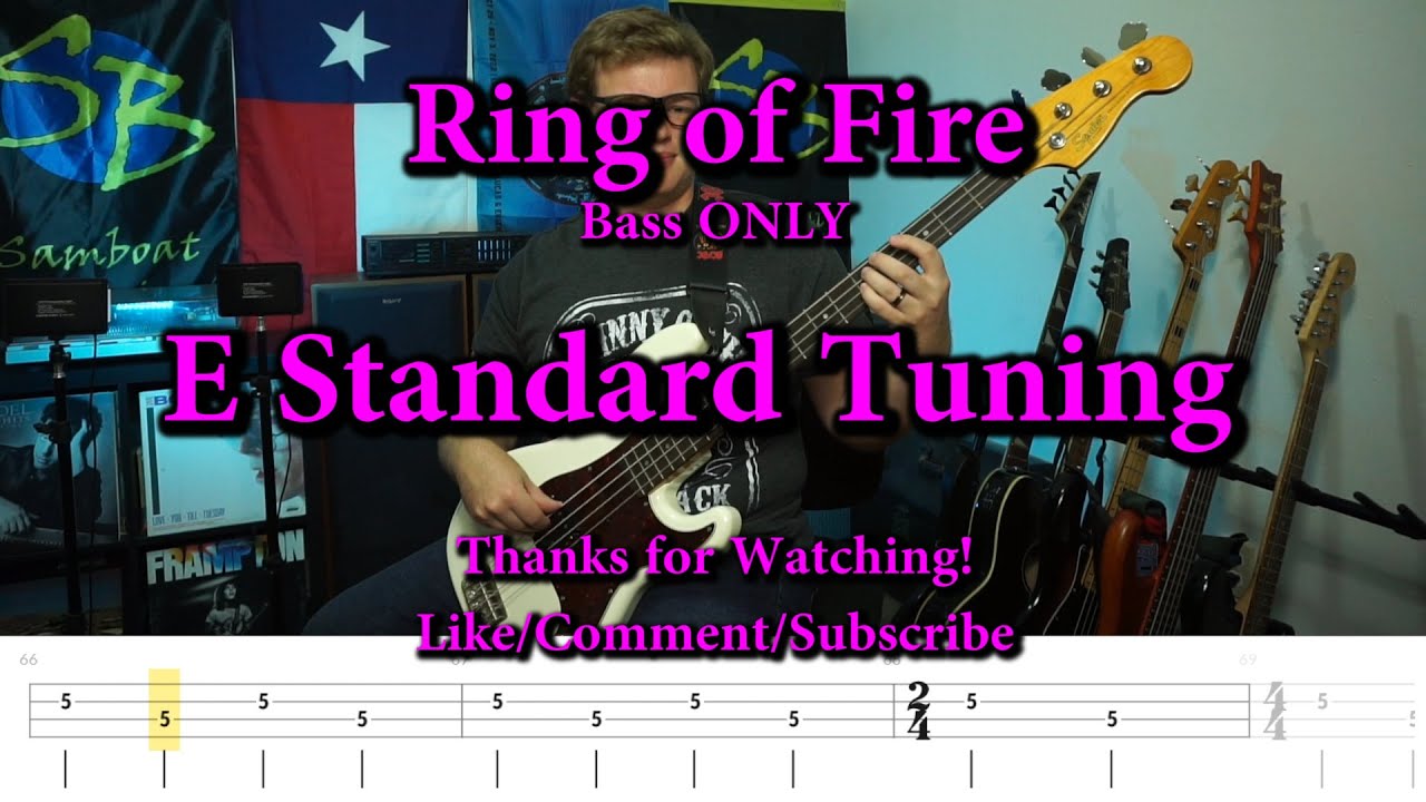 Ring of Fire - Johnny Cash (Bass ONLY Cover with Tabs) - YouTube