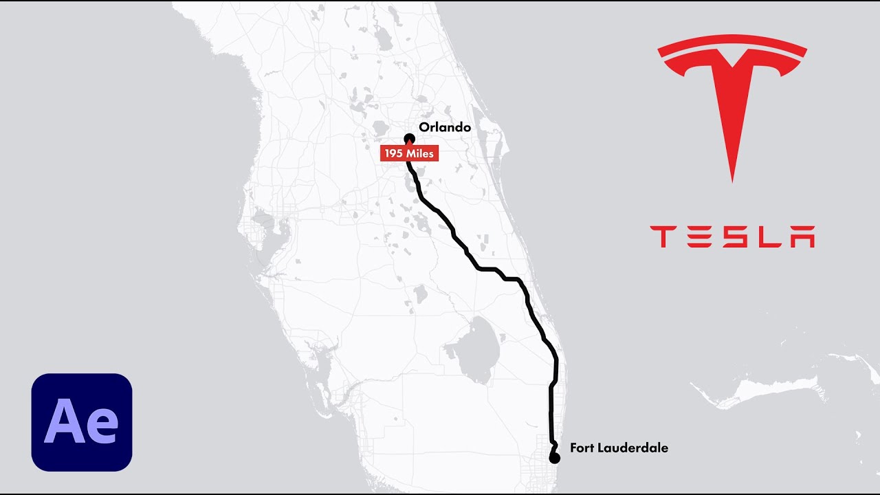 Create a TESLA Map Animation in Adobe After Effects - YouTube
