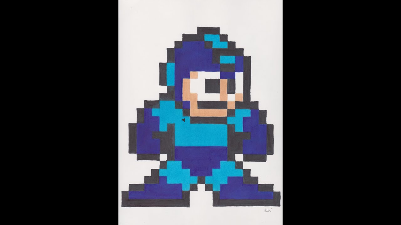 Mega Man 8-bit Pixel Art - Time Lapse - YouTube