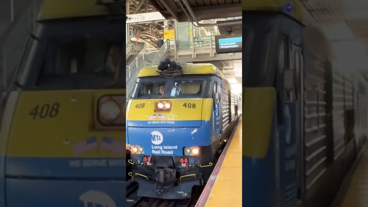 MTA (LIRR DE30AC #408 Ft: Horn Departing Jamaica To Montauk) #nyc #railfanning - YouTube