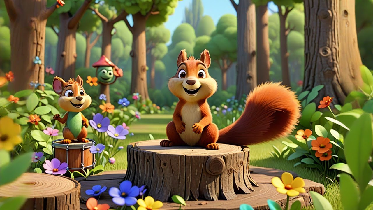 The Squirrel Who Played the Drums 🐿️🥁 | Learn Musical & Rhythm for Kids ...
